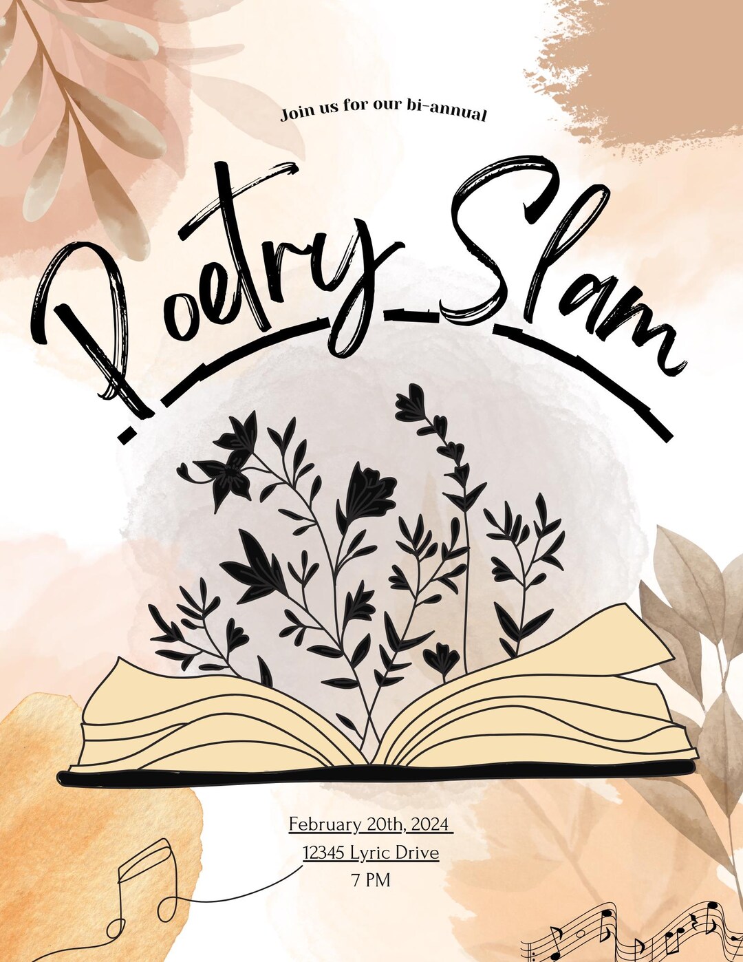 Poetry Slam Night Template - Etsy