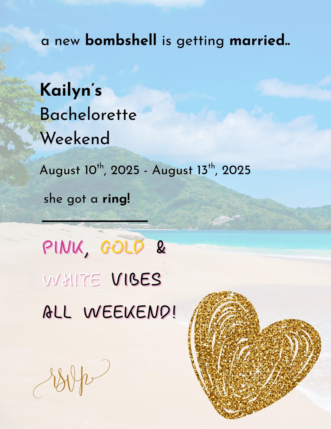 Bombshell Bachelorette Template - Etsy