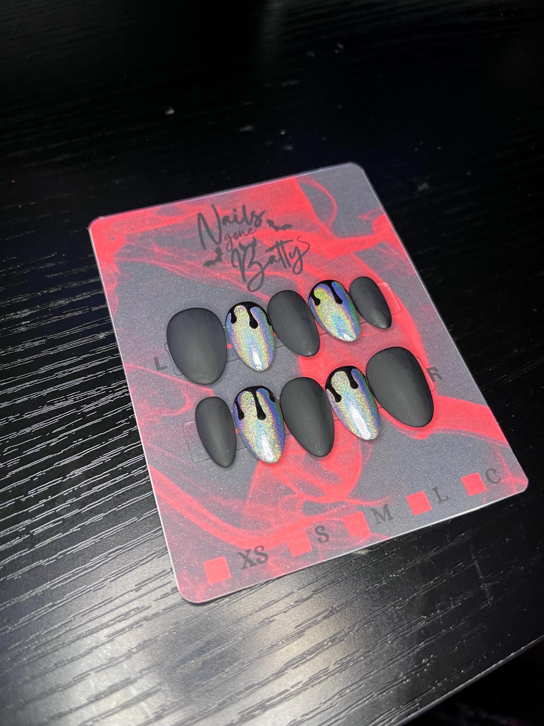Holo Drip Press on Nails - Etsy