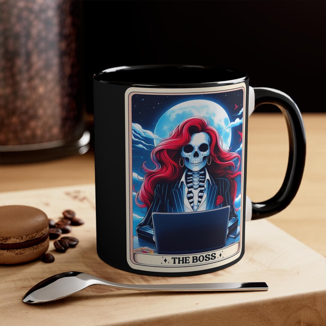 The Boss Colorful Accent Mug, Coffee Cup for Bosses, Unique Skull Mug ...