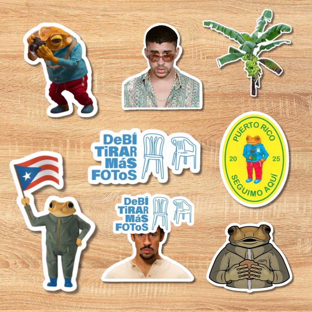 Bad Bunny Glossy Vinyl Sticker, Trendy Sticker, Aesthetic Sticker for ...