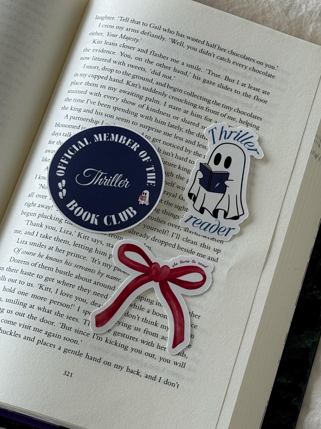 Thriller Book Club Stickers: Waterproof Vinyl Decals for Booktok - Etsy
