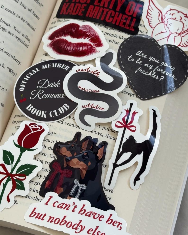 Dark Romance Morally Grey Bookmark & Stickers | Waterproof Vinyl Reader ...