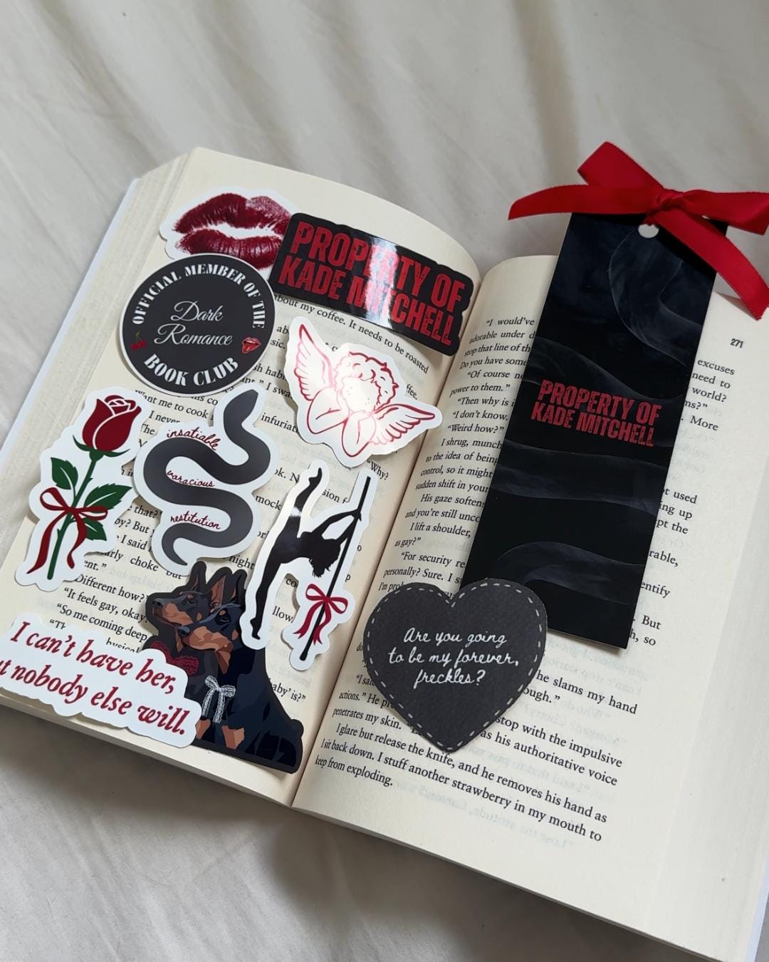 Dark Romance Morally Grey Bookmark & Stickers | Waterproof Vinyl Reader ...