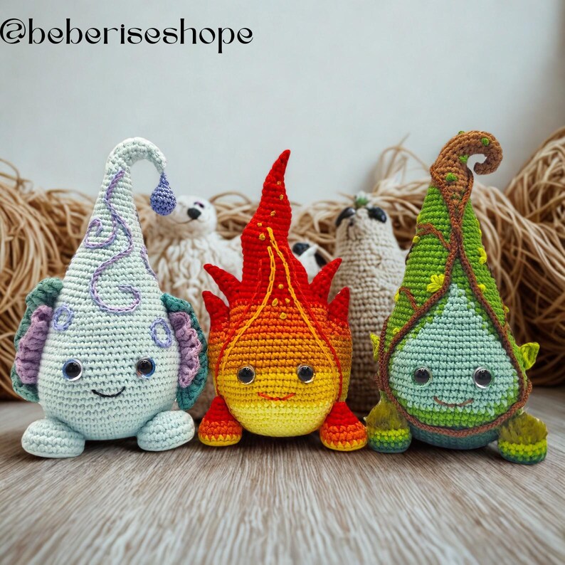 Elemental Sprites Crochet Pattern Bundle – 4in1 Fantasy Amigurumi PDF ...