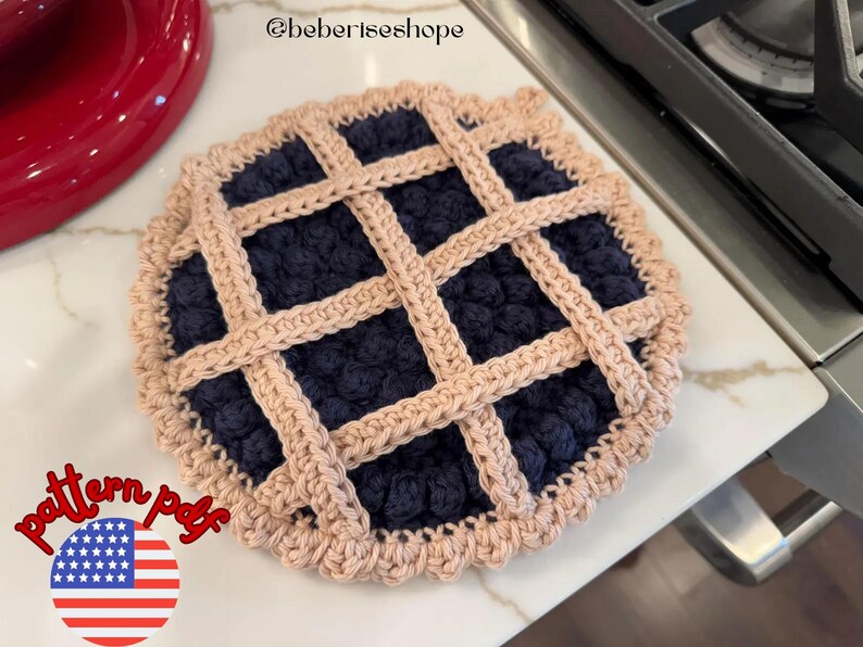 Cherry Pie Trivet Crochet Pattern – Food-themed Kitchen Decor ...