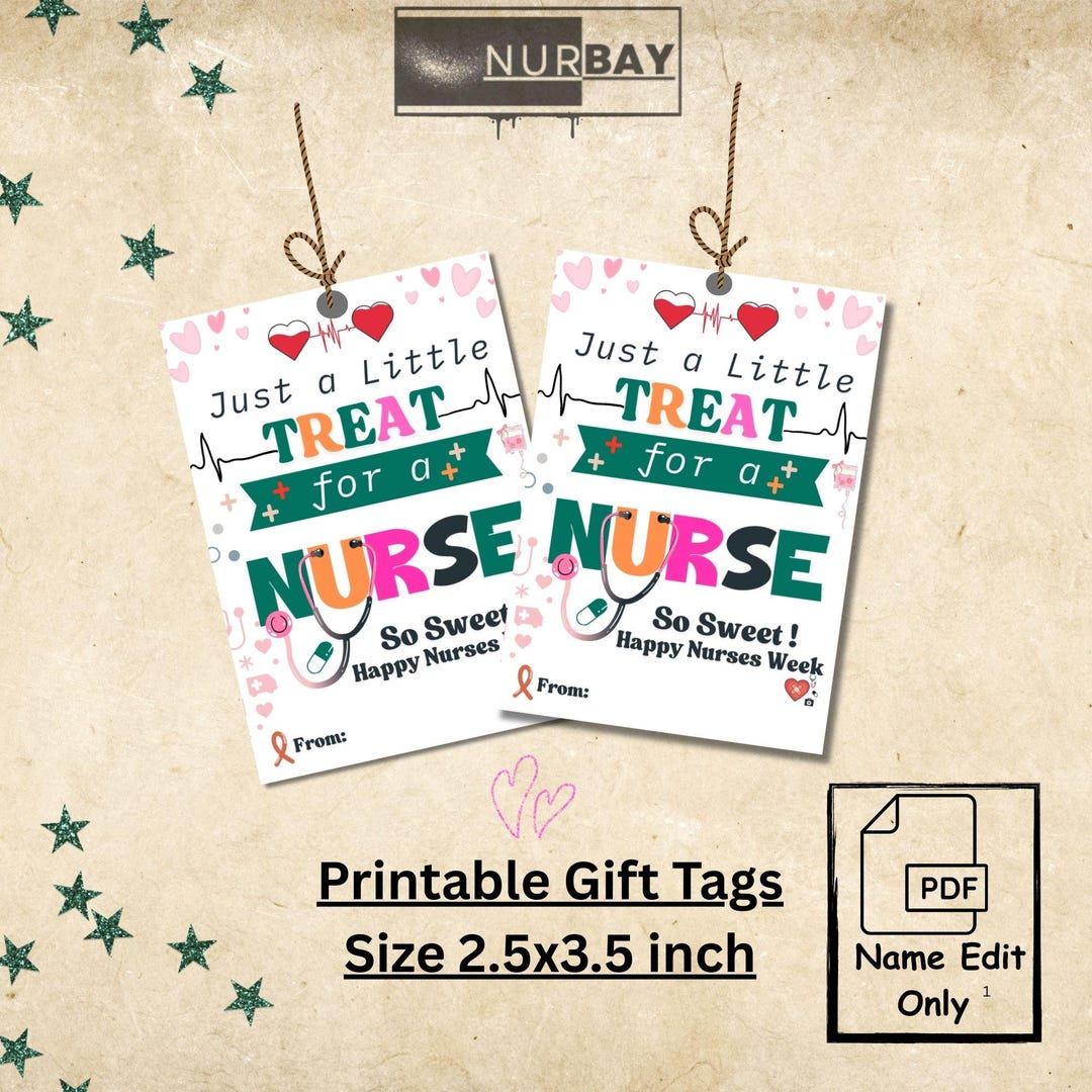 Nurse Week Thank You Tags ,nurse Appreciation Printable Gift Tags ...
