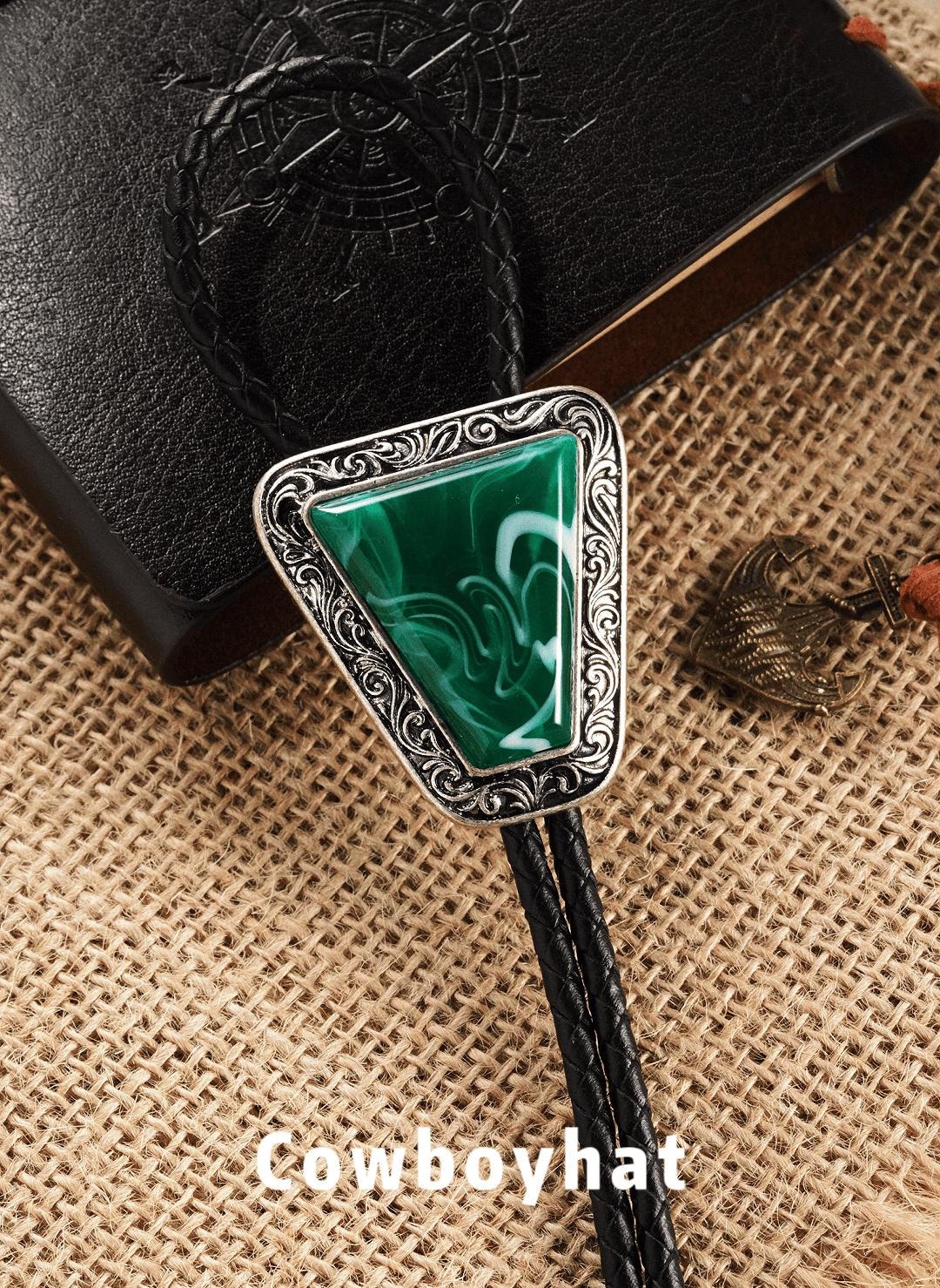 Triangle Malachite Style Bolo Tie: Western Cowboy Jewelry, Vegan ...