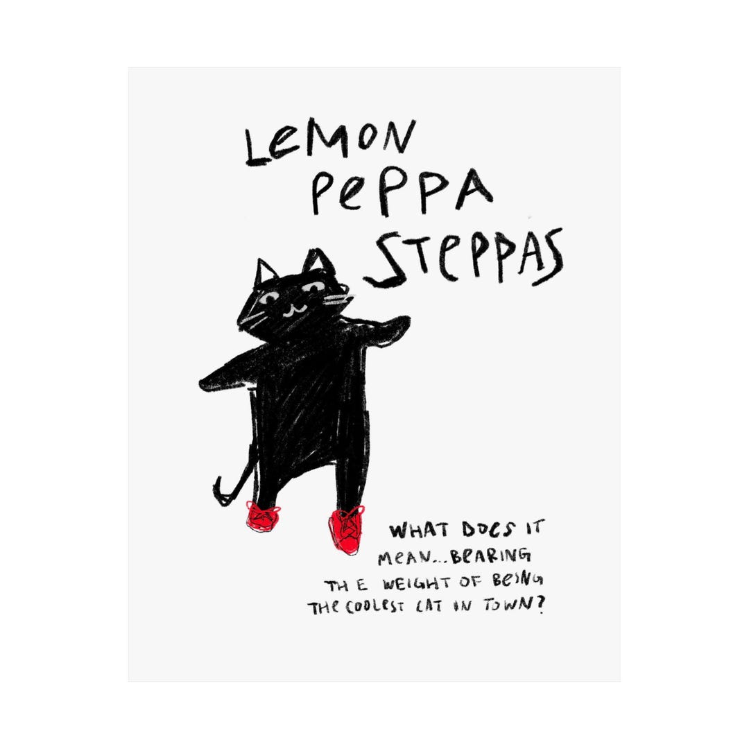 Cool Cat Poster - Lemon Peppa Steppas - Chic Abstract Artwork for Cat Lovers - Etsy