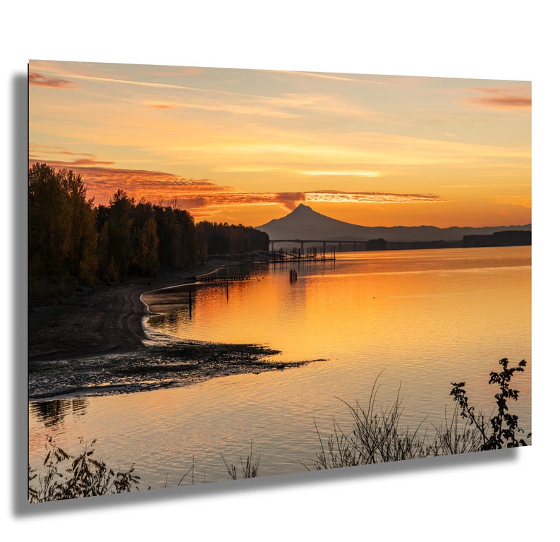 Mt. Hood Sunrise Photo | Columbia River Gorge | PNW Landscape Art - Etsy