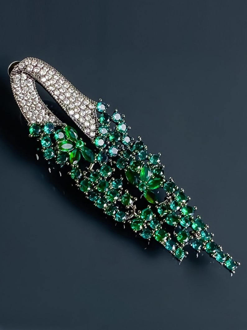 Emerald Cascade Earrings – Black Rhodium-plated Emerald Drop Earrings ...