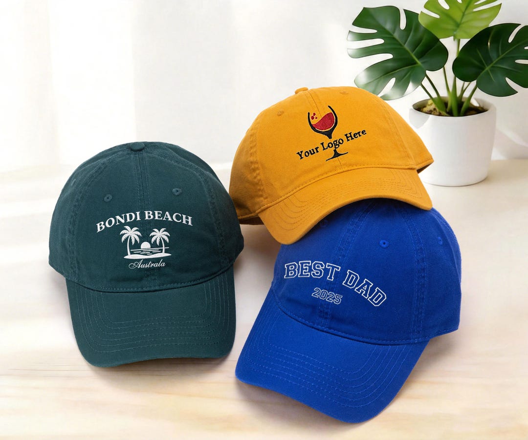Custom Embroidered Baseball Cap, Embroidered Logo Hat, Custom 3D Text ...