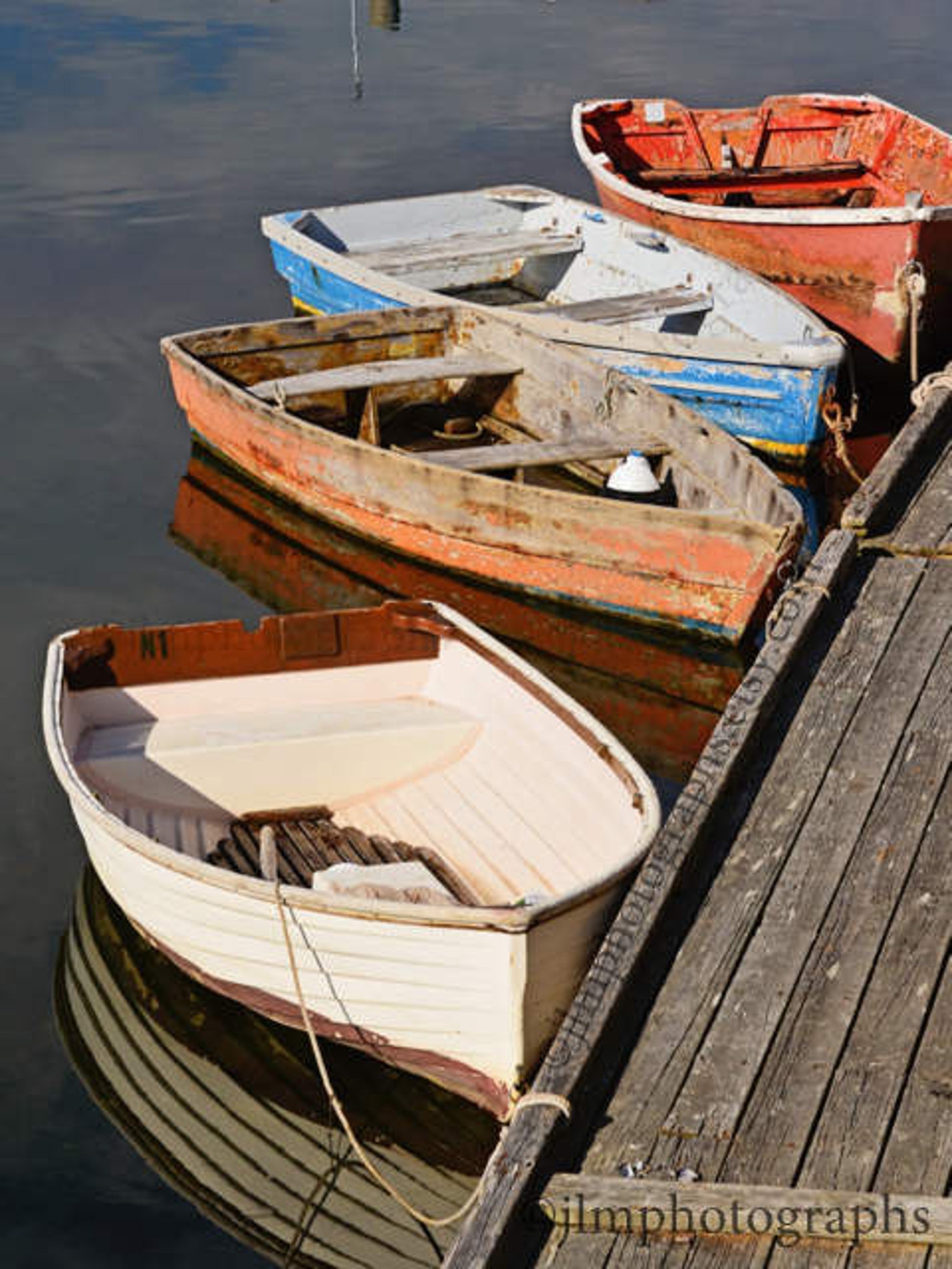 Rustic Rowboat Wall Art, Nautical Photography, Coastal Kitchen Decor ...