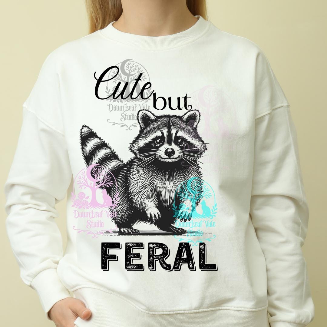 Cute but Feral — Mischievous Raccoon Line Art | Chaotic Critter Digital ...