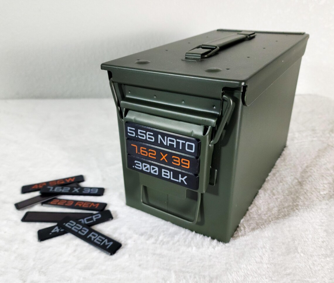 Magnetic Ammo Can Labels - 5 Pack | Ammo Organization| Color: Black ...