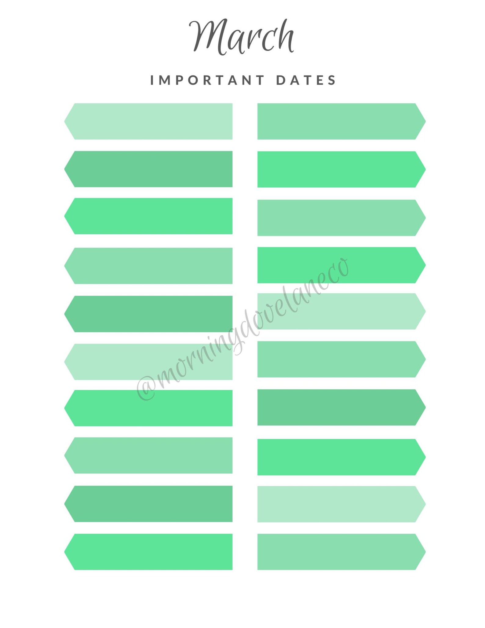 Editable Important Dates Tracker Printable | 12-month Birthday ...