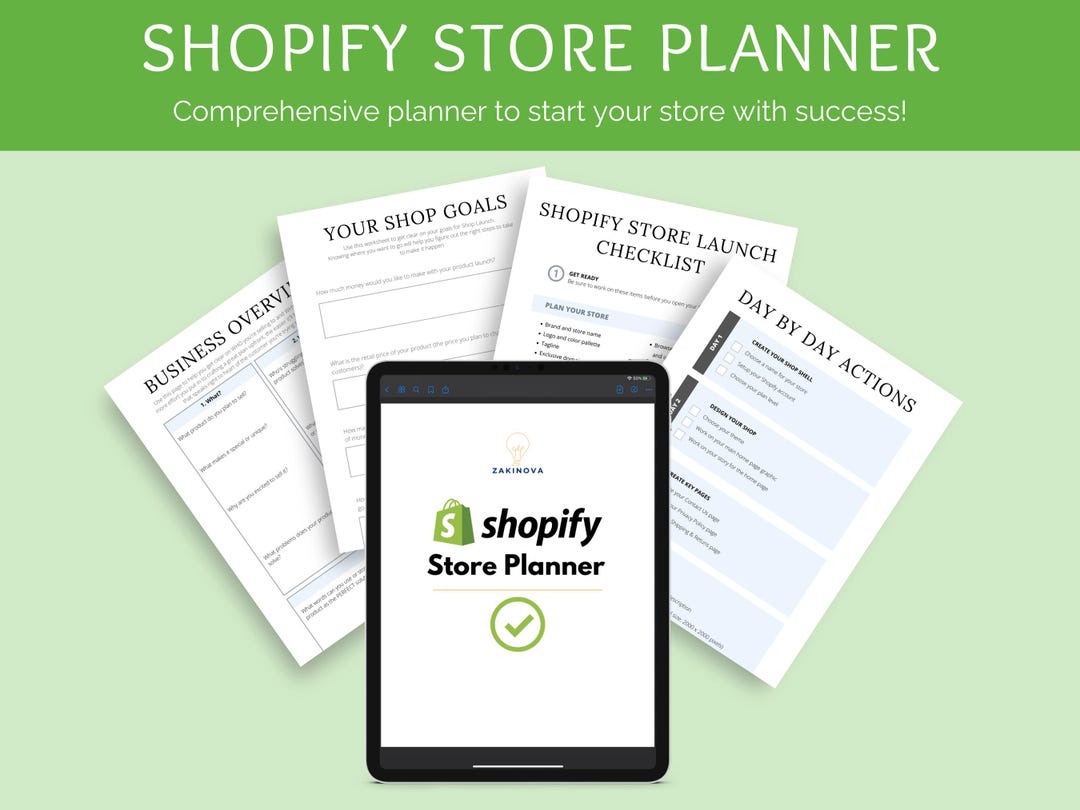 Shopify Store Planner | Digital Ecommerce Business Workbook | Printable ...