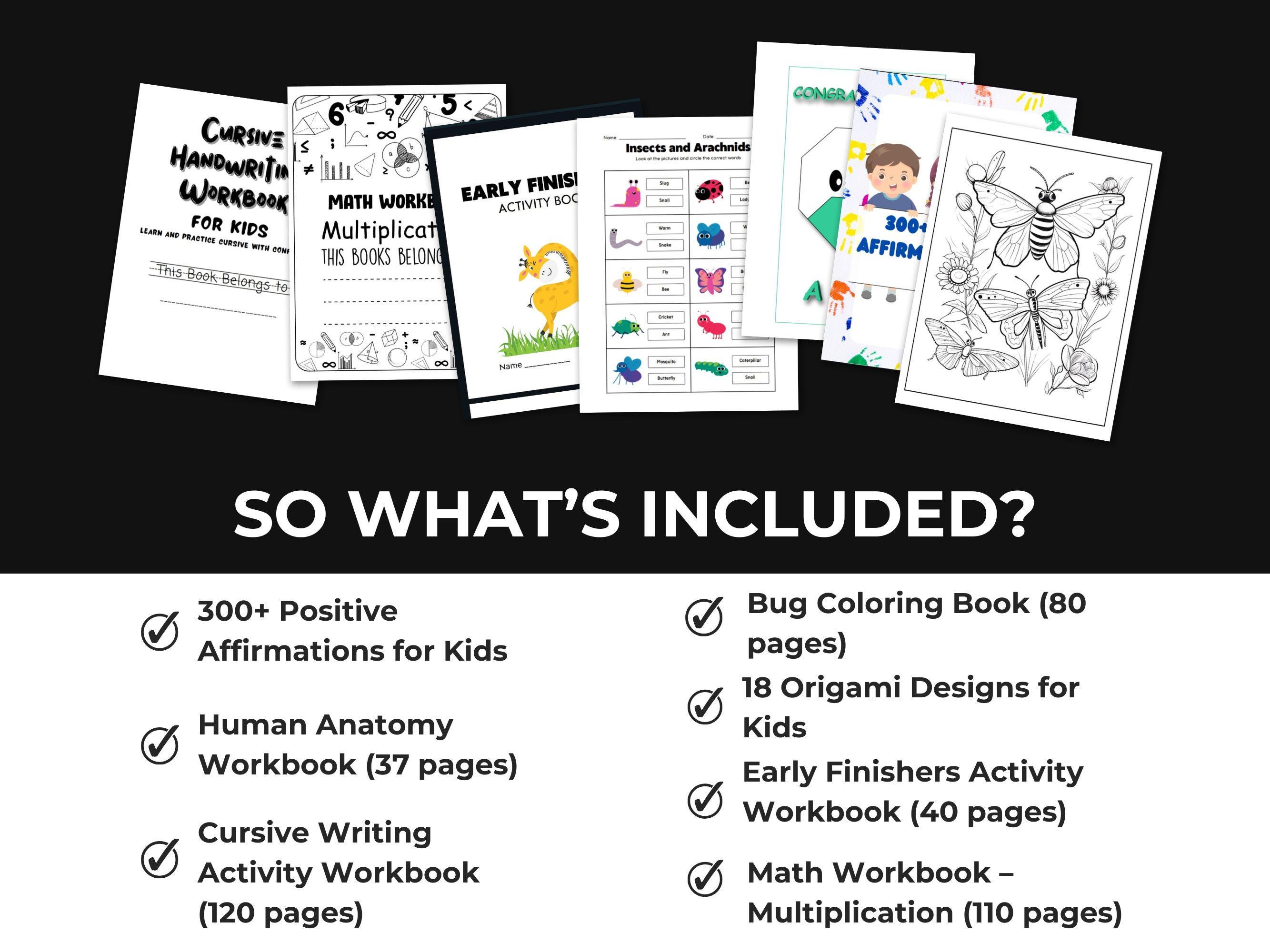 Kids Activity Book Bundle Printable, Educational Worksheets for Kids ...