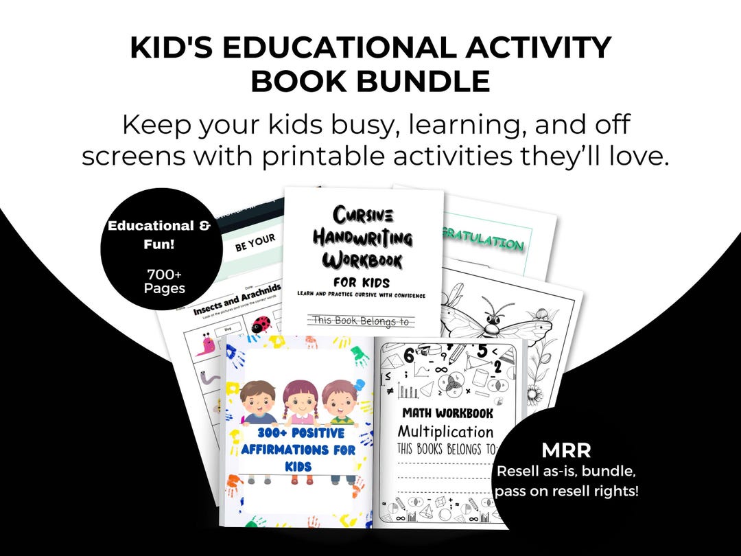 Kids Activity Book Bundle Printable, Educational Worksheets for Kids ...