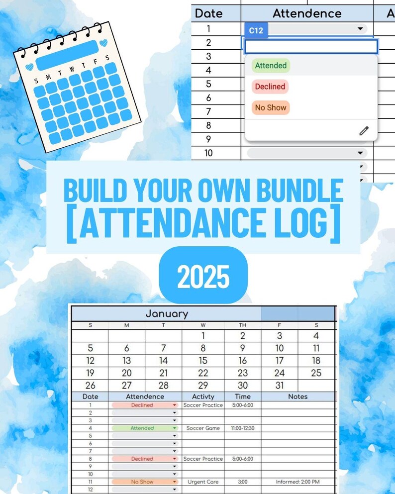 BYOB: Attendance Log 2025 - Etsy