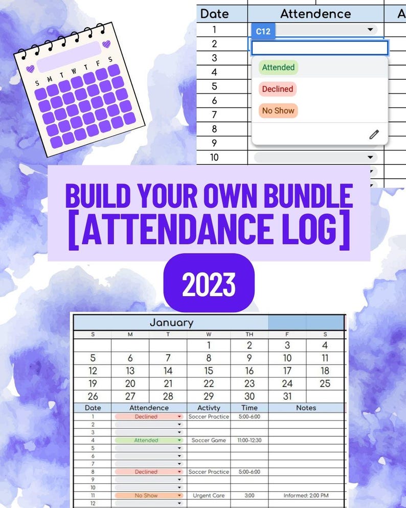 BYOB: Attendance Log 2023 - Etsy
