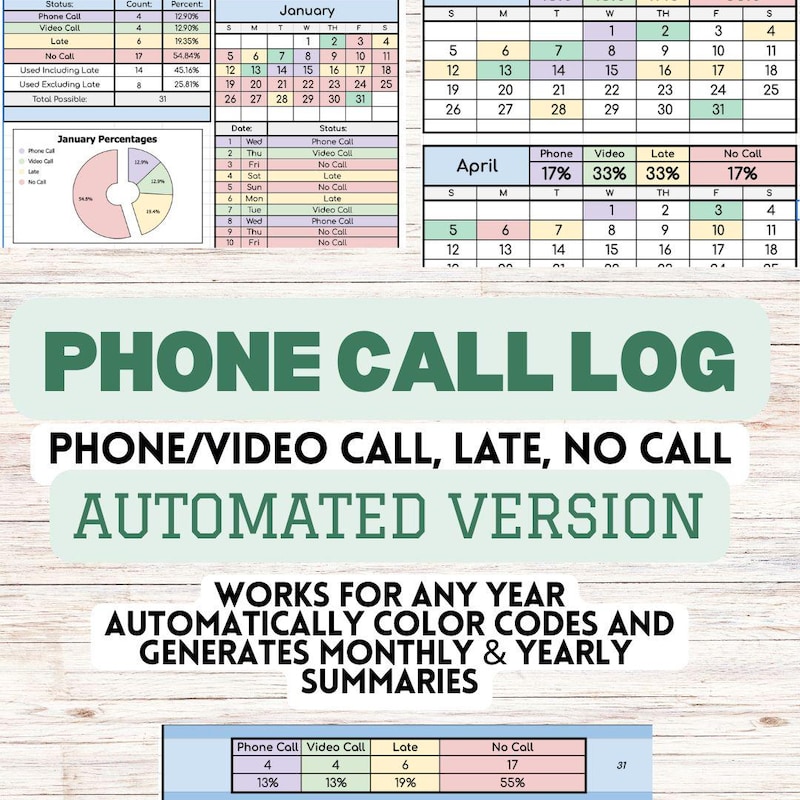 Call Log Sheet 2026 - Etsy
