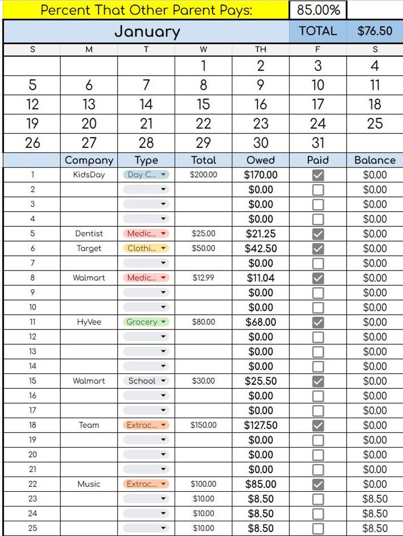 BYOB: Child Expenses Log 2025 - Etsy