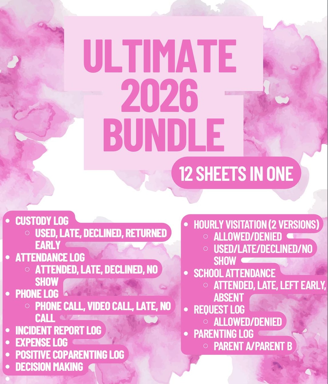 2026 ULTIMATE BUNDLE- 12 Sheets in 1! - Etsy