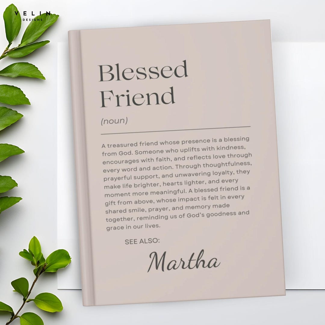 Custom Blessed Friend Journal Personalized Christian Friendship Gift ...