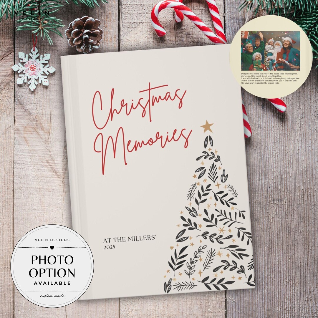 Memory of Christmas Journal Personalized, Family Holiday Memories ...