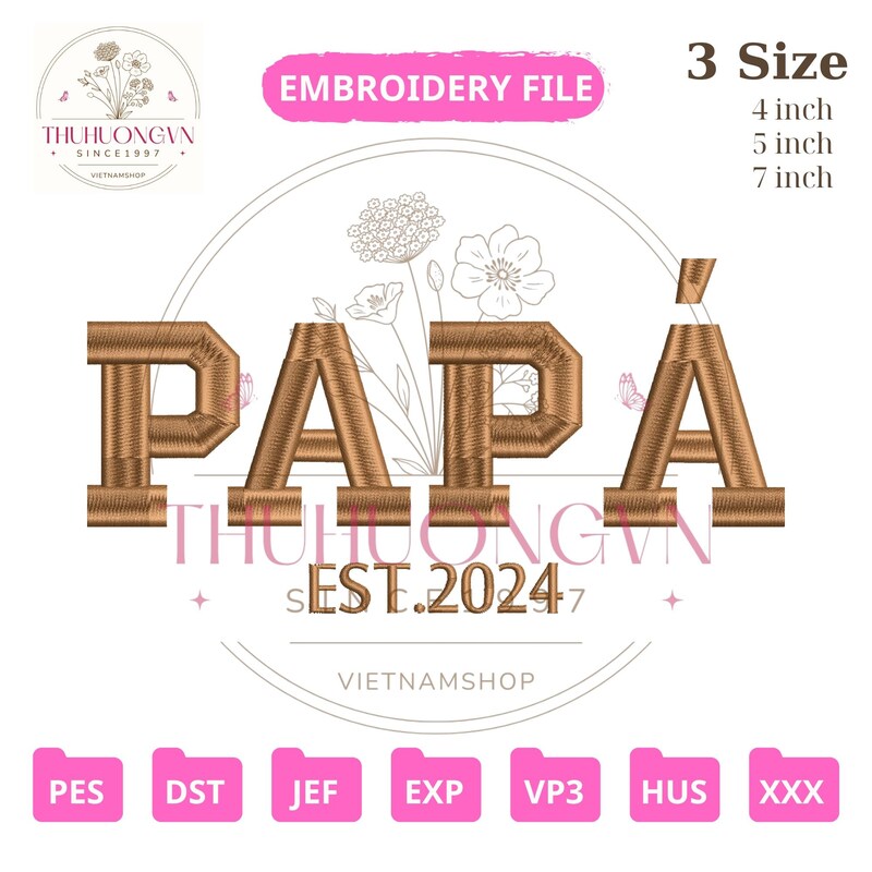 Papa Embroidery - Etsy