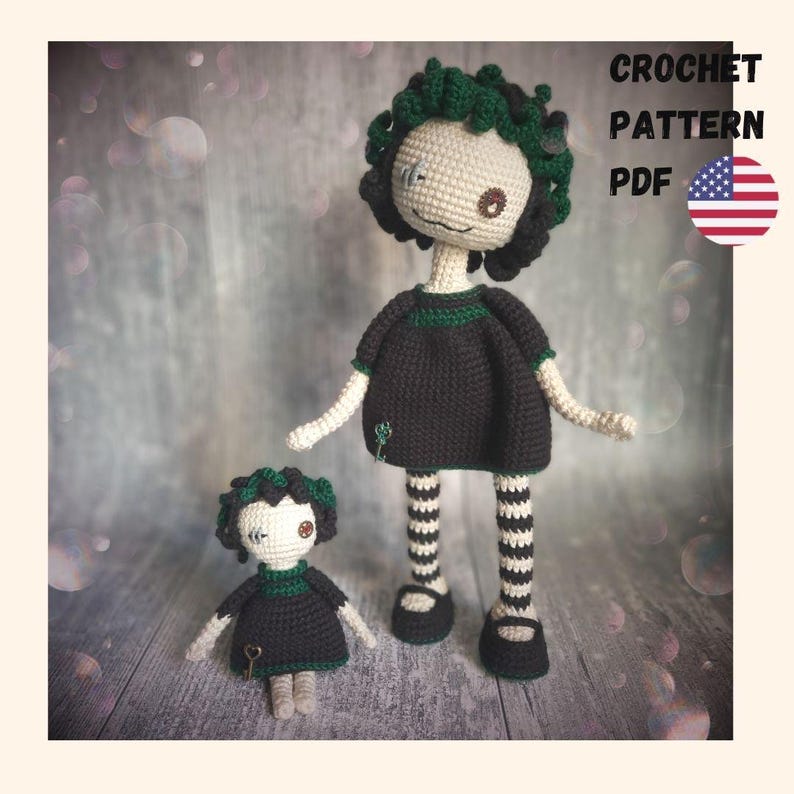 Crochet Pattern Amigurumi Monster Doll, Creepy Cute Zombie Crochet Doll ...