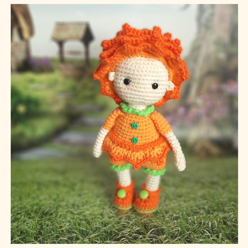 Set of 3 Flower Dolls Crochet Pattern, Amigurumi Dolls Chrysanthemum ...