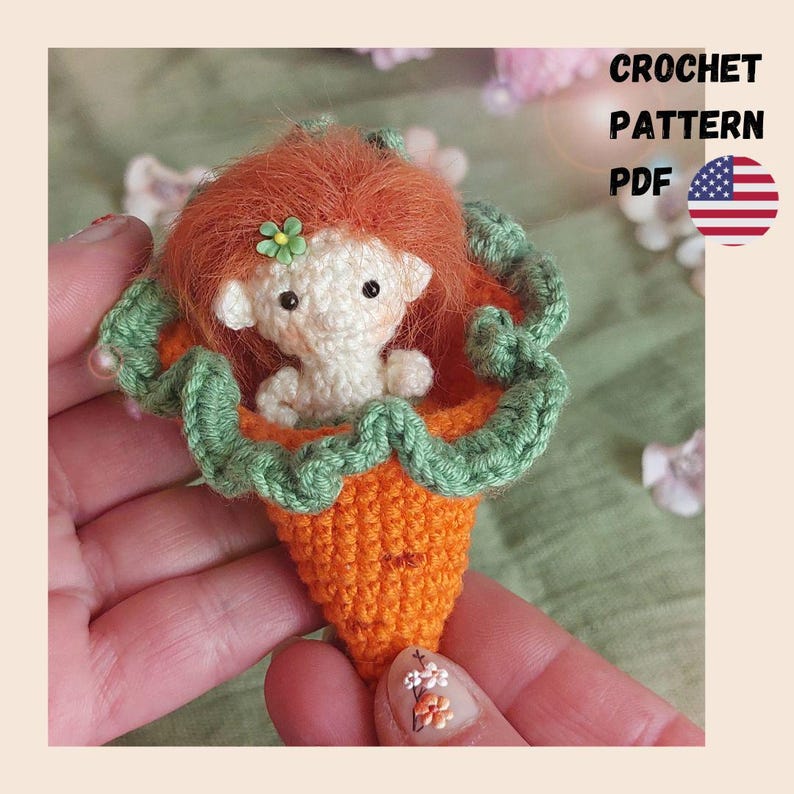 Interactive Carrot Baby Crochet Pattern, Removable Carrot Sleeping Bag ...
