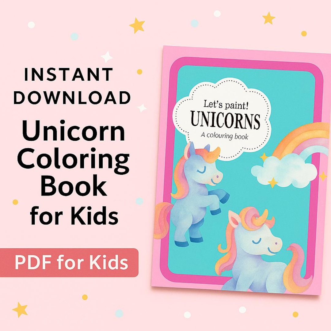 Unicorn Coloring Book for Kids – Printable PDF With Magical Unicorns - Etsy