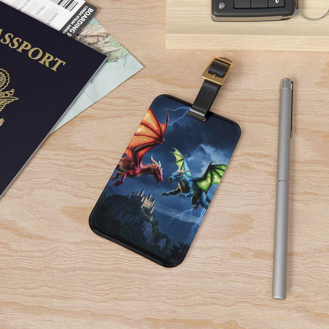 Dragon Luggage Tag, Travel Bag Tag, Suitcase Identifier, Unique ...