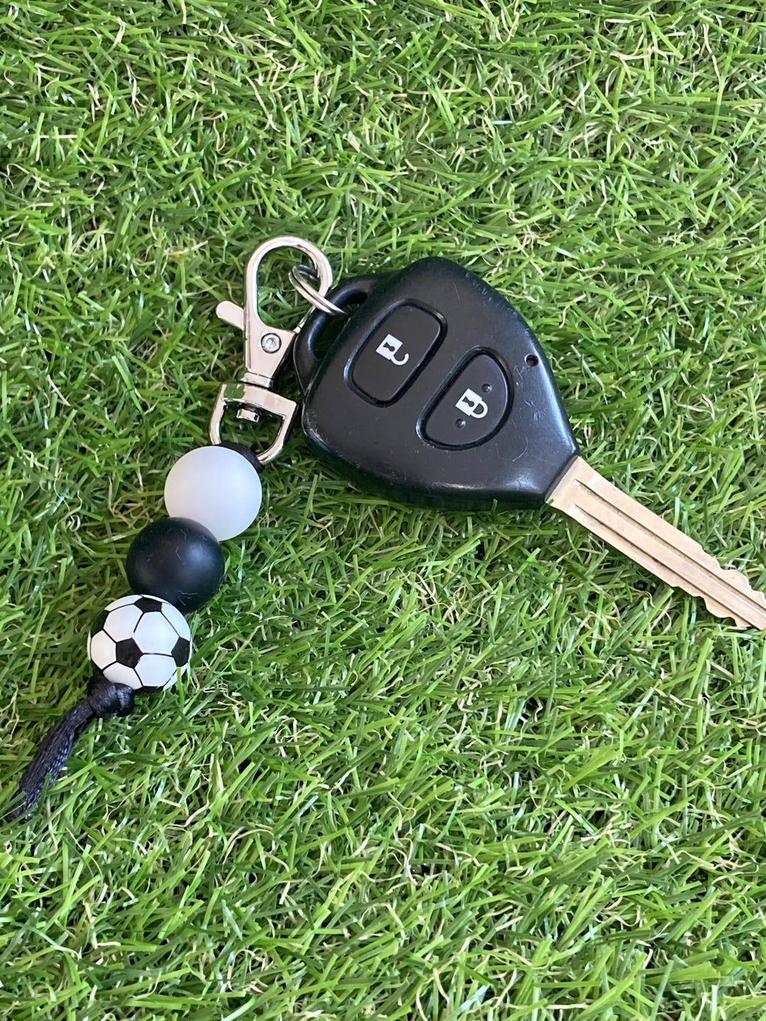 Soccer Ball Beaded Key Chain - Etsy