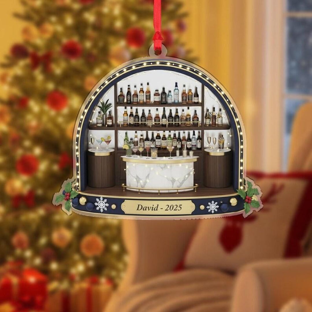 Personalized Home Bar Ornament Acrylic Miniature Bartender Mixology ...