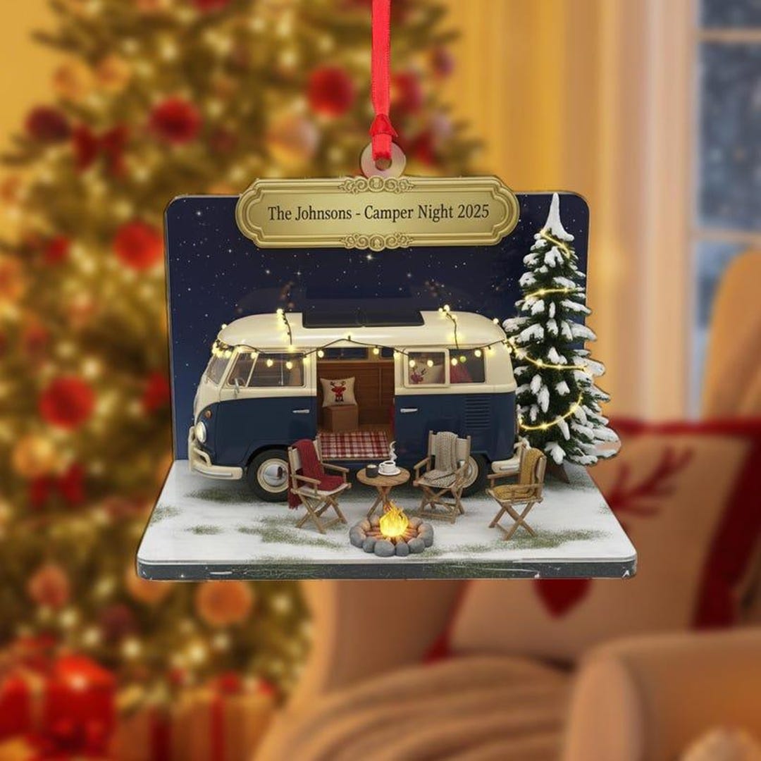 Personalized Van Ornament Camper Christmas Decor Custom Family Keepsake ...