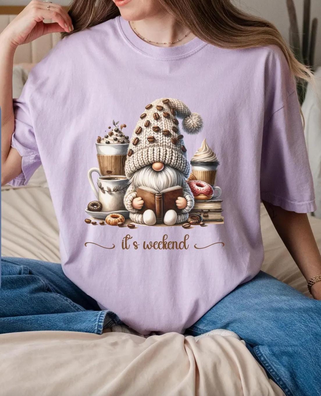 Coffee Gnome Comfort Colors Cute Fall Tshirt Sweatshirt, Autumn ...