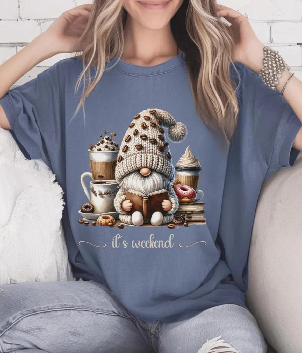 Coffee Gnome Comfort Colors Cute Fall Tshirt Sweatshirt, Autumn ...