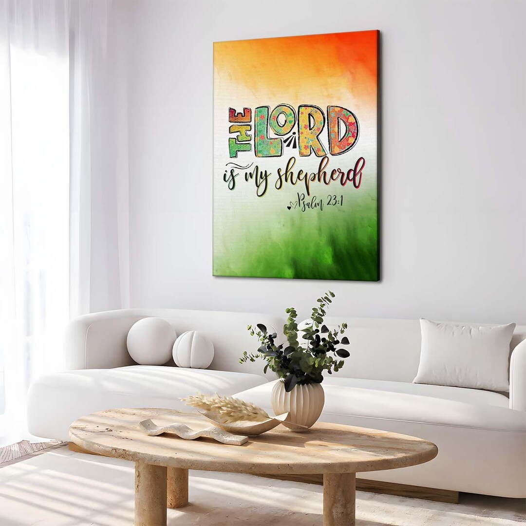 Psalm 23:1 the Lord is My Shepherd Wall Art Canvas - Etsy