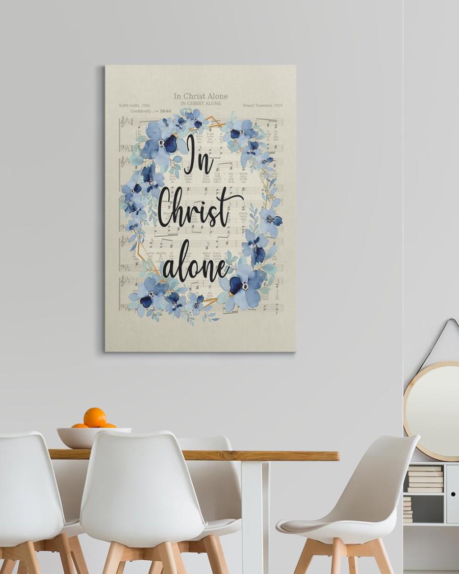 In Christ Alone Hymn Canvas Print: Watercolor Floral Christian Wall Art ...