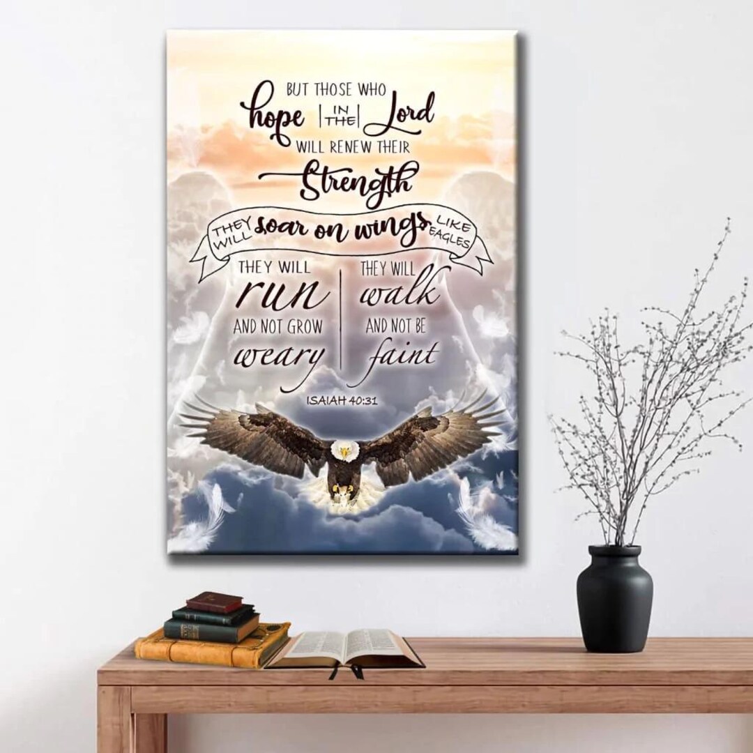 Isaiah 4031 Wall Art Those Who Hope in the Lord Bible Verse Canvas Wall ...