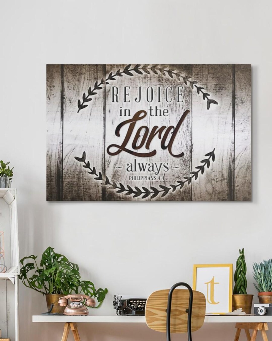 Rejoice in the Lord Always Philippians 4:4 KJV Bible Verse Wall Art ...