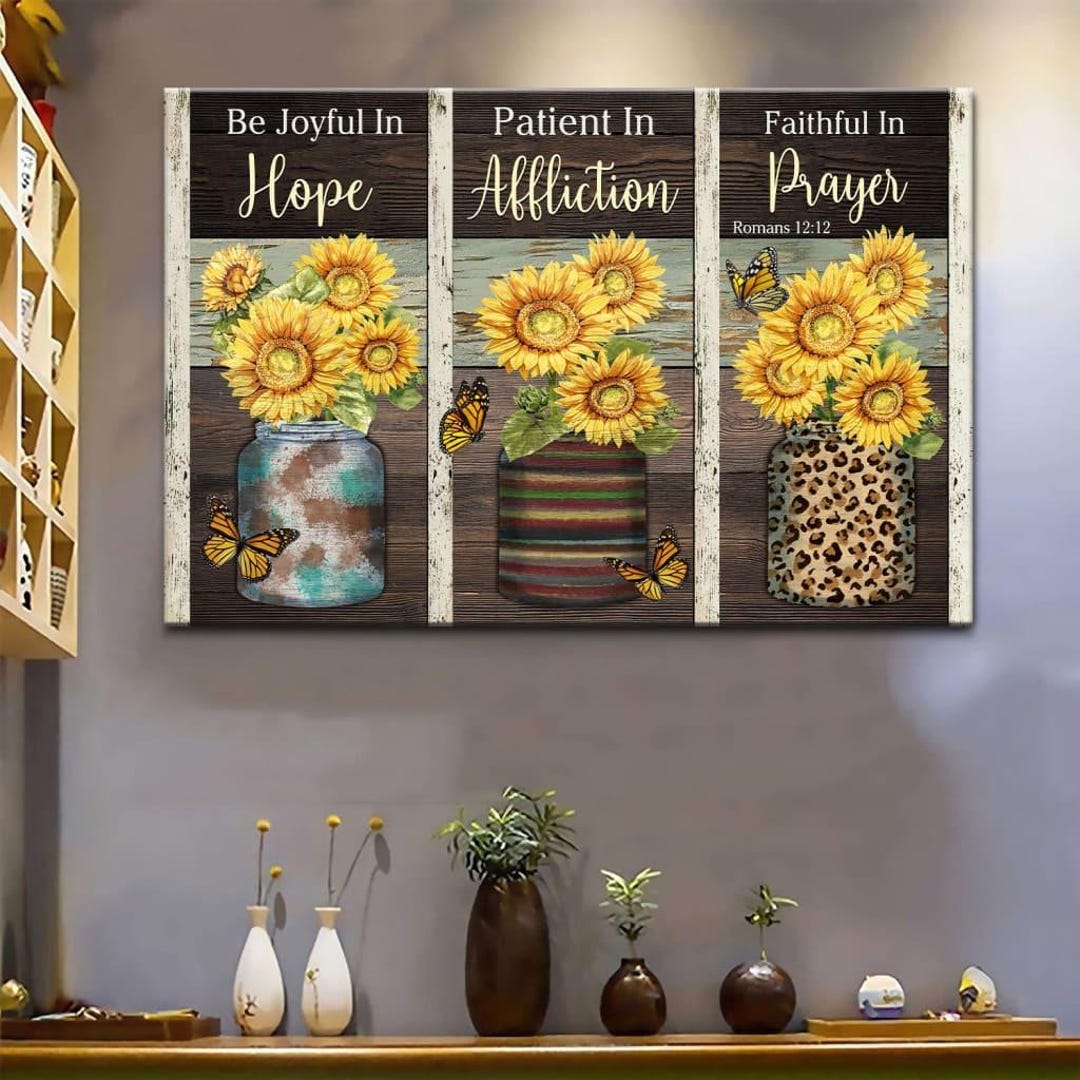 Be Joyful in Hope Patient in Affliction Romans 12:12 Wall Art Canvas ...