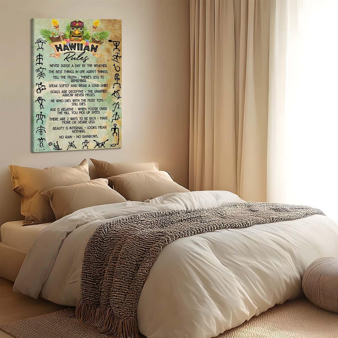 Vintage Hawaiian Rules Canvas Print: Funny Beach House Decor - Etsy