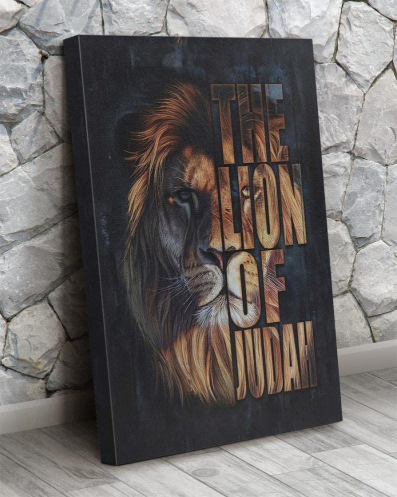 Christian Wall Art the Lion of Judah Picture Wall Art Canvas Print - Etsy