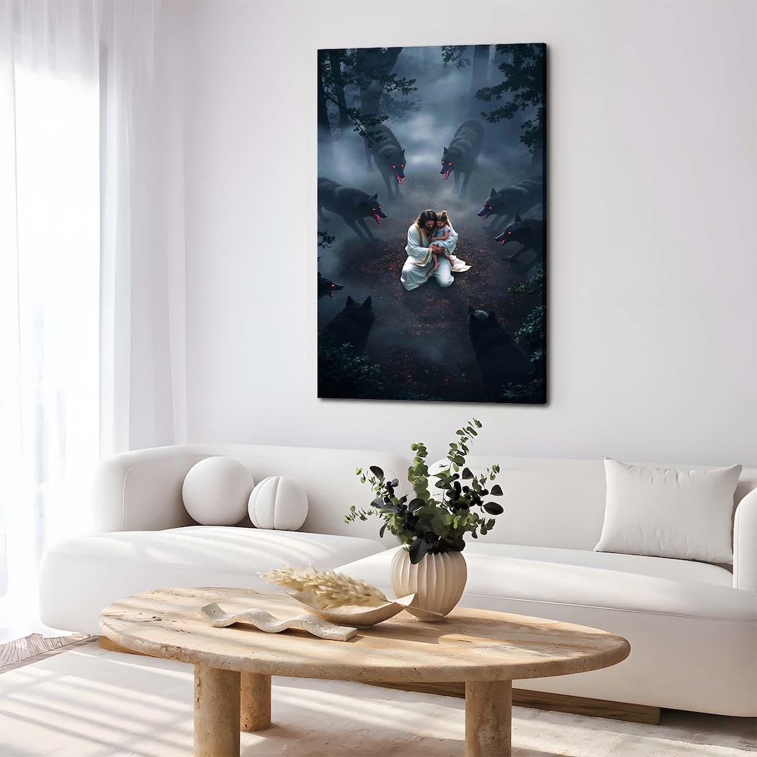 Jesus Protecting Child Canvas Art: Christian Home & Church Decor - Etsy