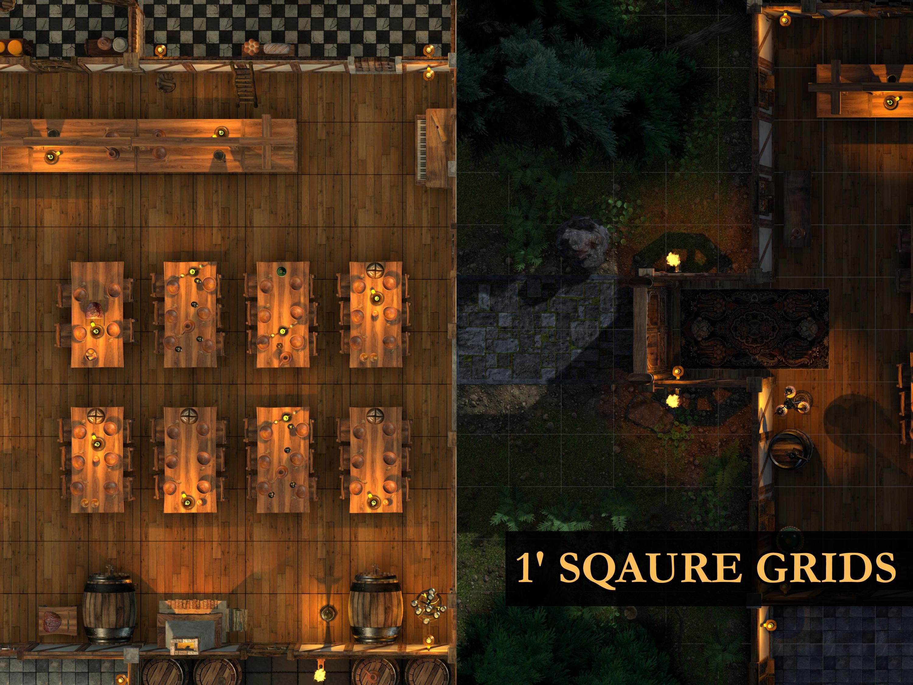 Tavern Battlemap: Print and VTT for Dnd & Ttrpgs - Etsy